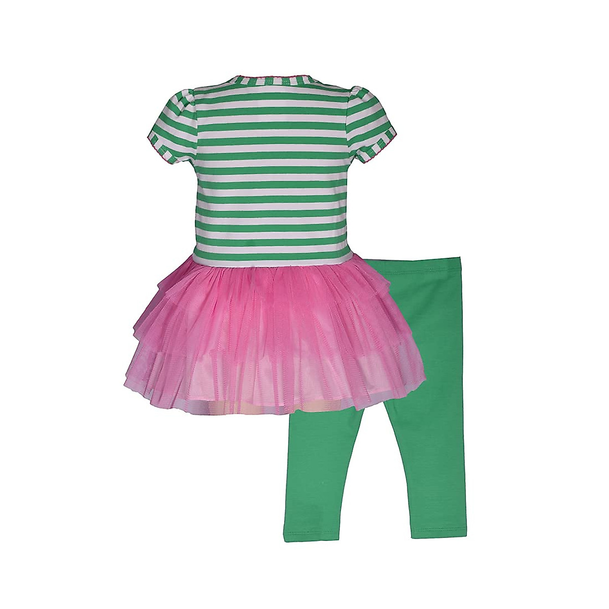 Bonnie Jean Baby, Toddler, Little Girls, and Big Girls St Patrick's Day Green Shamrock Tutu Top and Leggings Set