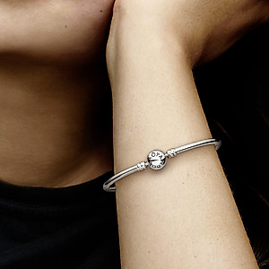 PANDORA Sterling Silver Bangle Bracelet, 8.3 IN