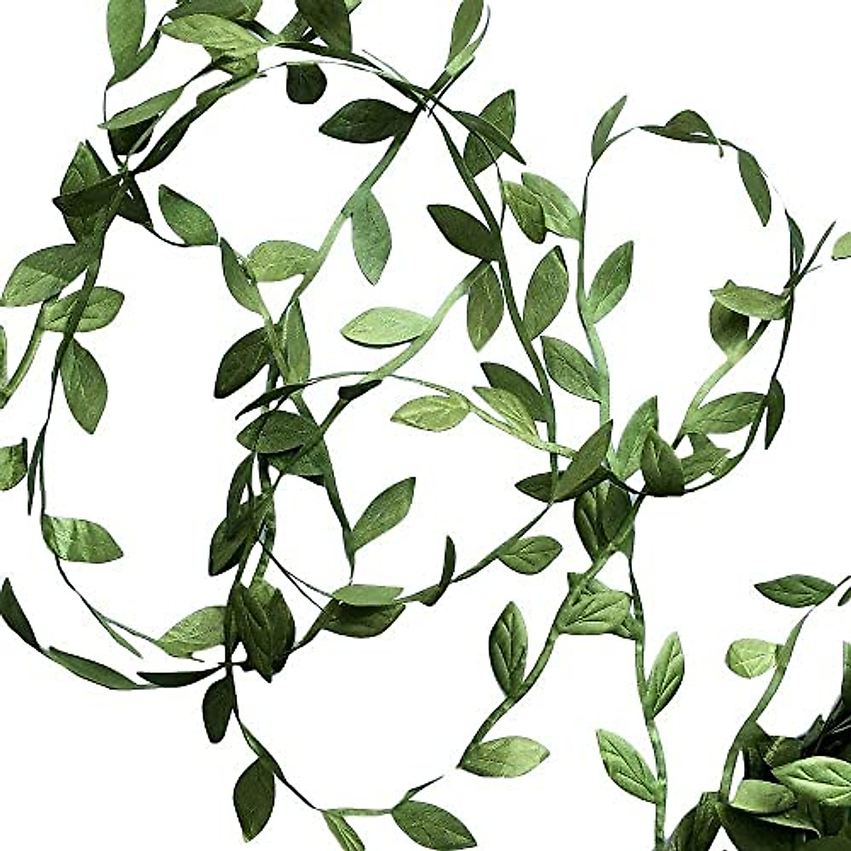 Hecaty 66 ft Large Leaf Ribbon, Artificial Eucalyptus Garland Rattan Leaf String, Decorative Jungle Plant Green, Suitable for Baby Shower Home Wedding Party Balloon Garland DIY Craft