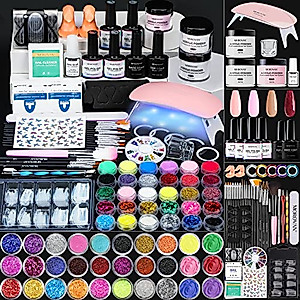 Morovan Acrylic Nail Kit for Beginners: with Everything Professional Gel Polish Kit with U V Lamp Acrylic Nail Set with Glitter Acrylic Powder Complete Starter Kit Acrylic Nail Supplies