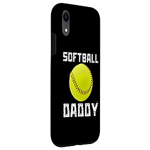 iPhone XR Softball Daddy For Men Family Matching Yellow Softball Daddy Case