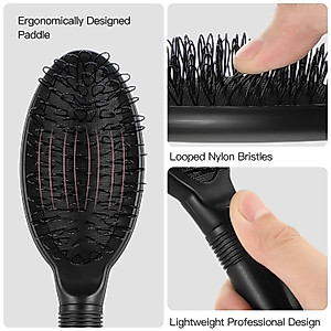 2 Pieces Loop Wig Brush Hair Extension Brush Hair Pieces Toupees Weaves Brush for Brushing Styling Detangling Natural and Synthetic Hair Wig Brush Set