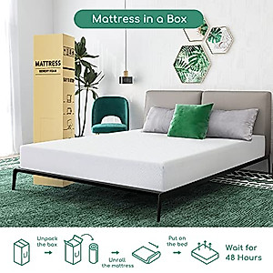 Airdown Twin Mattress, 10 Inch Memory Foam Mattress in a Box, Medium Feel Green Tea Gel Mattress for Twin Size Bed, CertiPUR-US Certified