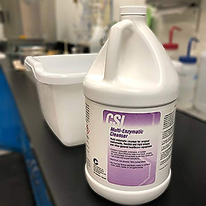 Multi Enzymatic Liquid Medical Instrument Cleaner Concentrate for Veterinary and Surgical Equipment Presoak and Reprocessing, For Use with Ultrasonic Units and Manual Cleaning, 1 Gal