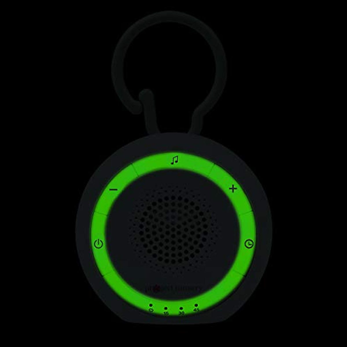 Project Nursery Portable Sound Soother for Baby, White Noise Sound Machine and Sleep Soother with 4 Natural Sounds and 2 Lullabies, Sleep Timer, Volume Control and Flexible Clip, White