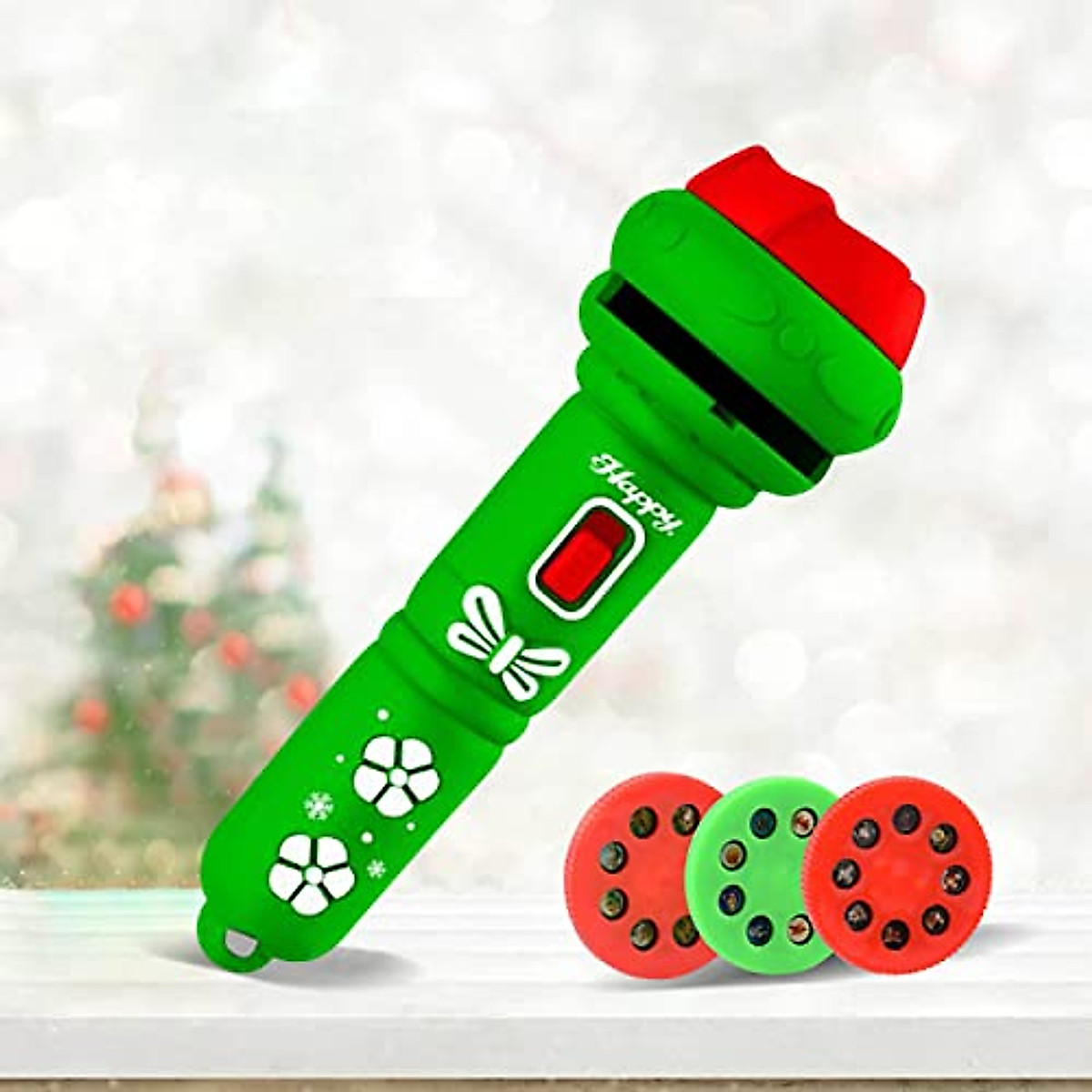 Projection Flashlight Light Toys Early Knowledge Picture Christmas Pattern Stalls Toys Flashlight Christmas Projector Realistic 24 Patterns Santa Christmas Tree