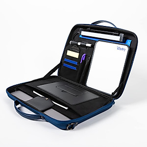Worky 12-in-1 Office Everywhere Portable Briefcase Workstation, Blue, 2.8 lbs