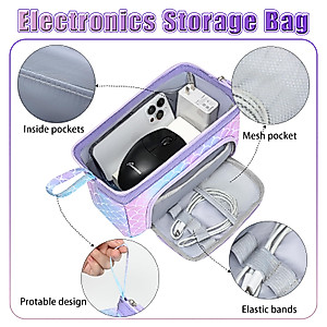 Unineovo Large Pencil Case for Girls Boys, Cute Purple Pencil Pouch Big Capacity Pencil Organizer Bag, Students School Supplies Back to School Kids Gifts Teen Girls Boys Zipper Pen Box