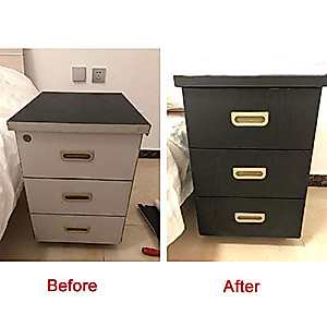 17.7"x78.7" Black Wood Grain Contact Paper Self-Adhesive Peel Stick Countertop Shelf Liner Removable Drawer Sticker Vinyl Film for Home Office Furniture