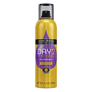 John Frieda Day 2 Revival Dry Shampoo, Refurbish Hair without Washing, Remove Unwanted Oils, Texturizing Spray, 4.4 Ounces
