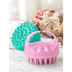 HEETA Hair Scalp Massager and Anti Cellulite Massager, Scalp Scrubber for Hair Growth, Silicone Cellulite Remover for Exfoliator, Skin and Hair Care brush for Women, Men, and Kids (Pink & Green)