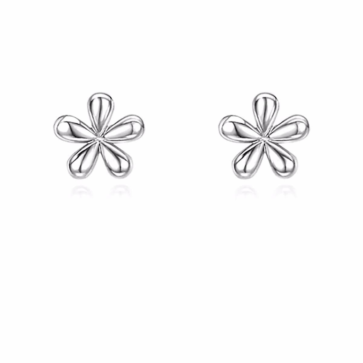 Reffeer Solid 925 Sterling Silver Daisy Stud Earrings Flower for Women Tiny Flower Stud Earrings Spring (A-Silver)