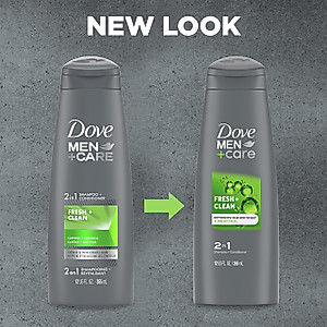 Dove Men+Care Fortifying 2 in 1 Shampoo and Conditioner for Normal to Oily Hair Fresh and Clean with Caffeine Helps Strengthen and Nourish Hair 12 oz