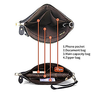 Artwell Genuine Leather Clutch Wallet for Women Wristlet Envelop Small Crossbody Purse Card Shoulder Bag (Yellow)