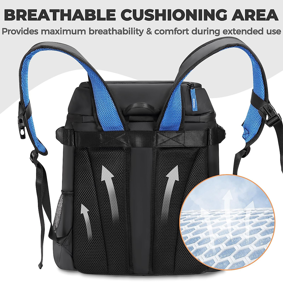 Heytrip Cooler Backpack 36 Cans Insulated Cooler Bag, Keep Freeze for 20 Hours, Waterproof & Leak-Proof Cooler with Multi-Compartments(Black)