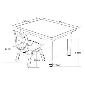 Walnut Children's Tables and Chairs Kindergarten Plastic Table and Chairs Games to Eat Painting Graffiti Can Lift Baby Study Table