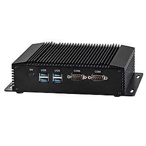 HUNSN Industrial Embedded PC, Fanless Mini Computer, IPC, I5 4200Y 4210Y 4202Y 4302Y, Windows 11 / Linux Ubuntu, IM08, VGA, HDMI, 2 x LAN, 2 x COM, 4 x USB3.0, 8G RAM, 512G SSD