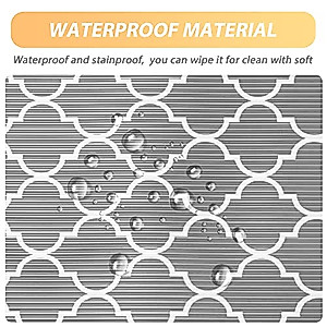 Glotoch 2 Rolls Shelf Liners for Kitchen Cabinets 12” x 20 ft. - Non Adhesive Cabinet and Drawer Liner, Double Sided Non-Slip Durable and Strong, Quatrefoil