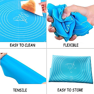 Silicone Pastry Mat Baking Mat for Rolling Dough with Measurement Non Stick Fondant Mat