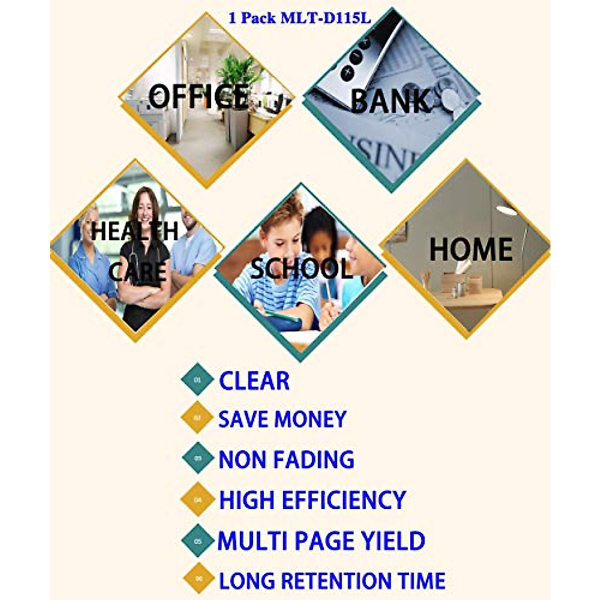 (1-Pack, Black) ColorPrint Compatible MLT-D115L Toner Cartridge Replacement for Samsung MLTD115L 115L D115L Xpress SL-M2830DW SL-M2880FW SL-2620ND SL-2820DW 2820ND SL M2670FN M2870FD M2870FW Printer