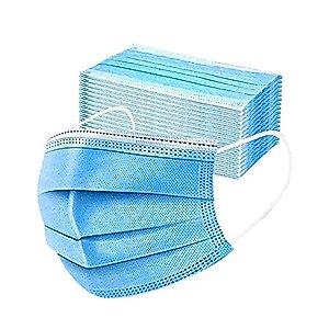 ApePal 50PCS 3-ply Disposable Face Masks with Elastic Earloop Mouth Cover Breathable Masks for Adult,Blue
