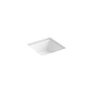 KOHLER K-8188-0 Vitreous China 11 inch x 11 inch Undermount Square Bathroom Sink, White