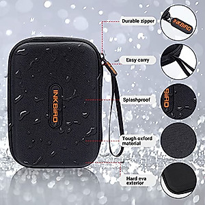 6.7x4.7x3 Inch Carrying Case for Grill Thermometer IBT-4XS, IBBQ-4T, IBT-4XC,IBT-4XP, INKBIRD Hard Drive Protective Carrying Case, EVA Storage Case for Thermometer ThermoPro & Soraken & Weber