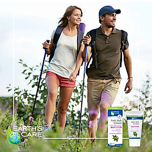 Earth's Care Anti Itch Cream - Extra Strength - Soothes Sunburns, Rashes and Minor Skin Irritation 2.4 OZ (3 Tubes)