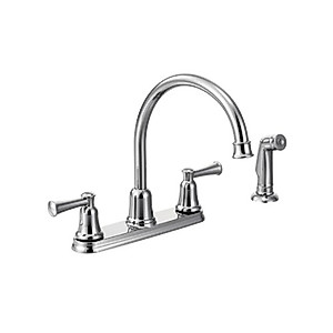 Cleveland Faucets CA41613 Capstone High-Arc Spout Two-Handle Kitchen Faucet with Side Spray, Chrome