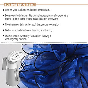 Ruphedy Women Derby Church Dress Fascinator Wide Brim Tea Party Wedding Hats S042b (S056-Navy)