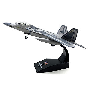 TECKEEN 1/100 Scale US F22 Raptor Stealth Fighter Model Plane Alloy Fighter Military Model Diecast Plane Model for Collection