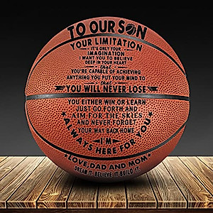 Tree Life Engraved Boys Basketball Gifts for Son - to Our Son - Your Limitation It’s Only You Imagination - from Dad and Mom Christmas Birthday Gifts Indoor/Outdoor Basketball 29“