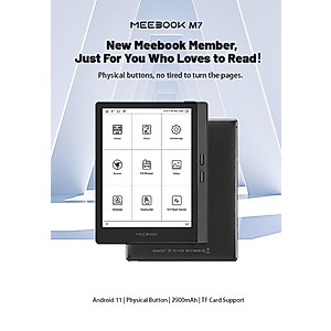 MEEBOOK M7 e-Book Reader, 2023 New 6.8" 300PPI HD E-Ink Screen Ereader, Cold/Warm Light, Android 11, Support Google Play Store,Speaker/OTG/Type C,3GB+32GB