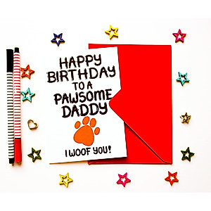 Pawsome Daddy Birthday, Dog Dad Birthday Card, Cute Birthday Card For A Dog Daddy From Dog, Pet Owner Fur Baby