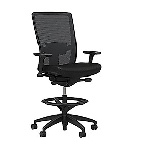 STAPLES 2846115 Workplace Series 500 Mesh and Fabric Stool Black Adjustable Lumbar