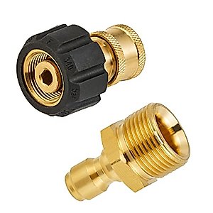 RIDGE WASHER Pressure Washer Adapter Set, Gun to Wand, M22 to 1/4'' Quick Connect, 5000 PSI