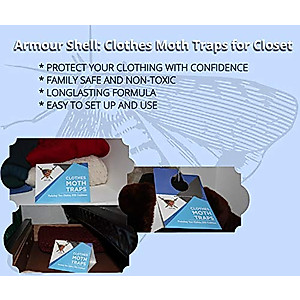 Moth Traps Closet Clothing - Clothes Moths Protection Trap with Unique Hanging Design (6 Traps)
