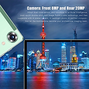 HEEPDD 10.1 Inch Tablet 6000mAh Rechargeable Green 2.4G 5G WiFi HD Tablet 8GB RAM 256GB ROM (US Plug)