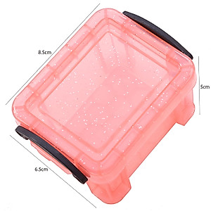 Sevenfly Family Plastic Storage Bin with Lid Medicine Box Lockable Container ​for Toy Desktop Jewelry Accessory Drawer Or Kitchen,pink