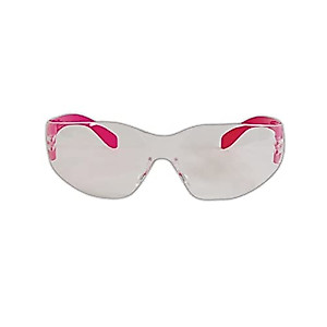 MAGID Y10 Gemstone Myst Colored Temple Protective Eyewear with High Viz Pink with Clear Lens (One Pair)