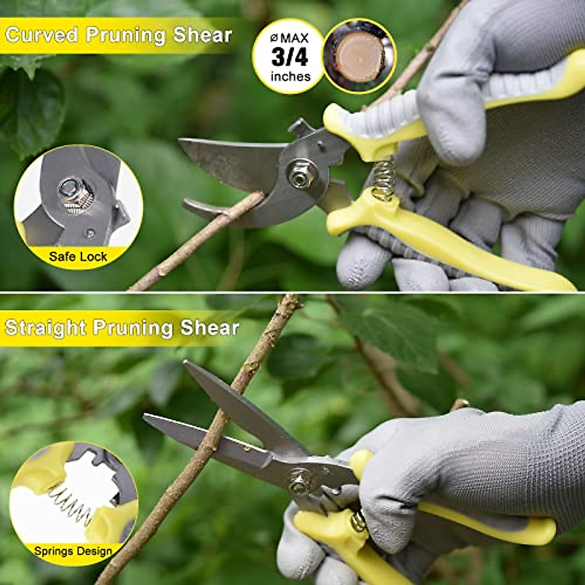 Garden Tool Set, Carsolt 10 Piece Stainless Steel Heavy Duty Gardening Tool Set for Digging Planting Pruning Gardening Kit with Durable Gardening Bag Gloves Gift Box Ideal Garden Gifts for Women Men