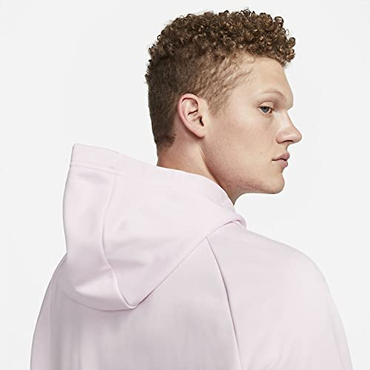 Nike Therma-FIT Men's Pullover Fitness Hoodie (as1, alpha, m, regular, regular, Pink Foam/Pink Foam/University Red/Black)