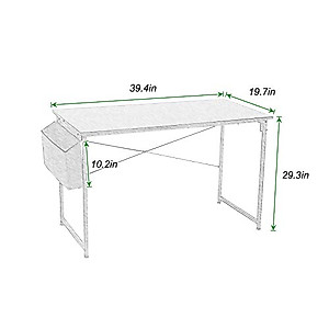 SogesHome 39.37 inches Computer Desk Laptop Table Home Office Workstation Gaming Desk Writing Table with Side Storage Box, Earphone Rack, Teak