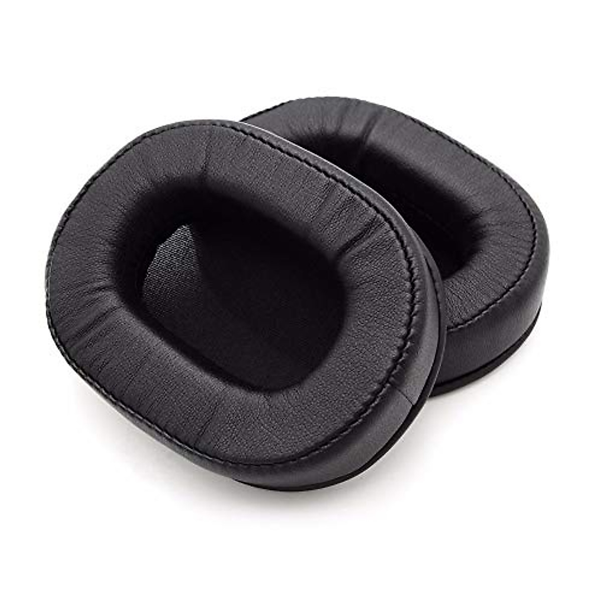 Leather Ear Pads Replacement Ear Cushions Covers Pillow Memory Foam Compatible with Ausdom M05 Repair Parts Headphones Headset (Black)