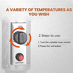 ZIOTHUM 48000 Btu Outdoor Heaters for Patio Propane, Outdoor Heaters for a 15-Foot Diameter Heat Range, Propane Heaters Outdoor with Simple Ignition System, Wheels, Party, Brown