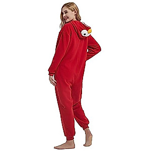 Sqlszt Onesie Adult,Animal One Piece Pajamas,Unisex Zip Up Cosplay Costume for Hollaween Christmas Women Men Red M