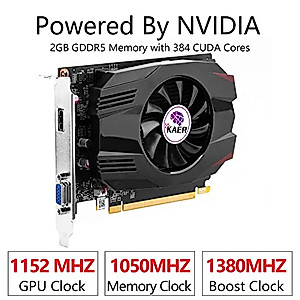 KAER GeForce GT 1030 GDDR5 2GB 64 Bit VGA HDMI Outputs PCI Express 3.0 x4 DirectX 12 Graphics Card, Nvidia Gaming PC Video Card