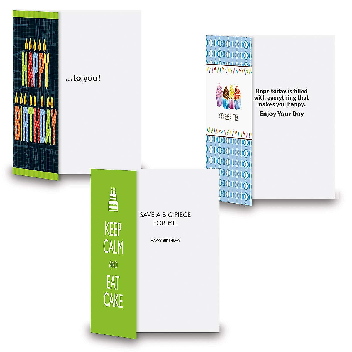 Mega Happy Birthday Greeting Card Value Pack – Set of 36 (18 Designs), Large 5 x 7 inches, Envelopes Included, by Current