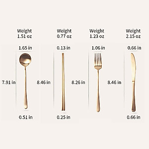 ROAEXPO Oseobang Class 4Kinds 1Person Stainless 24k Gold plating Steel Flatware Set Home Kitchen Utensils Set Dishwasher Safe Made in Korea Cutlery (8.Golf)