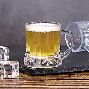 ZZYFGH Mini Plastic Beer Mugs, 2 Oz Mini Beer Glasses Shot Glasses with Handle for Party (Set of 12)
